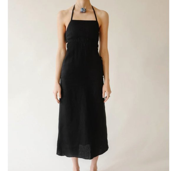Belize | Dresses | Belize Aida Black Linen Midi Dress | Poshmark